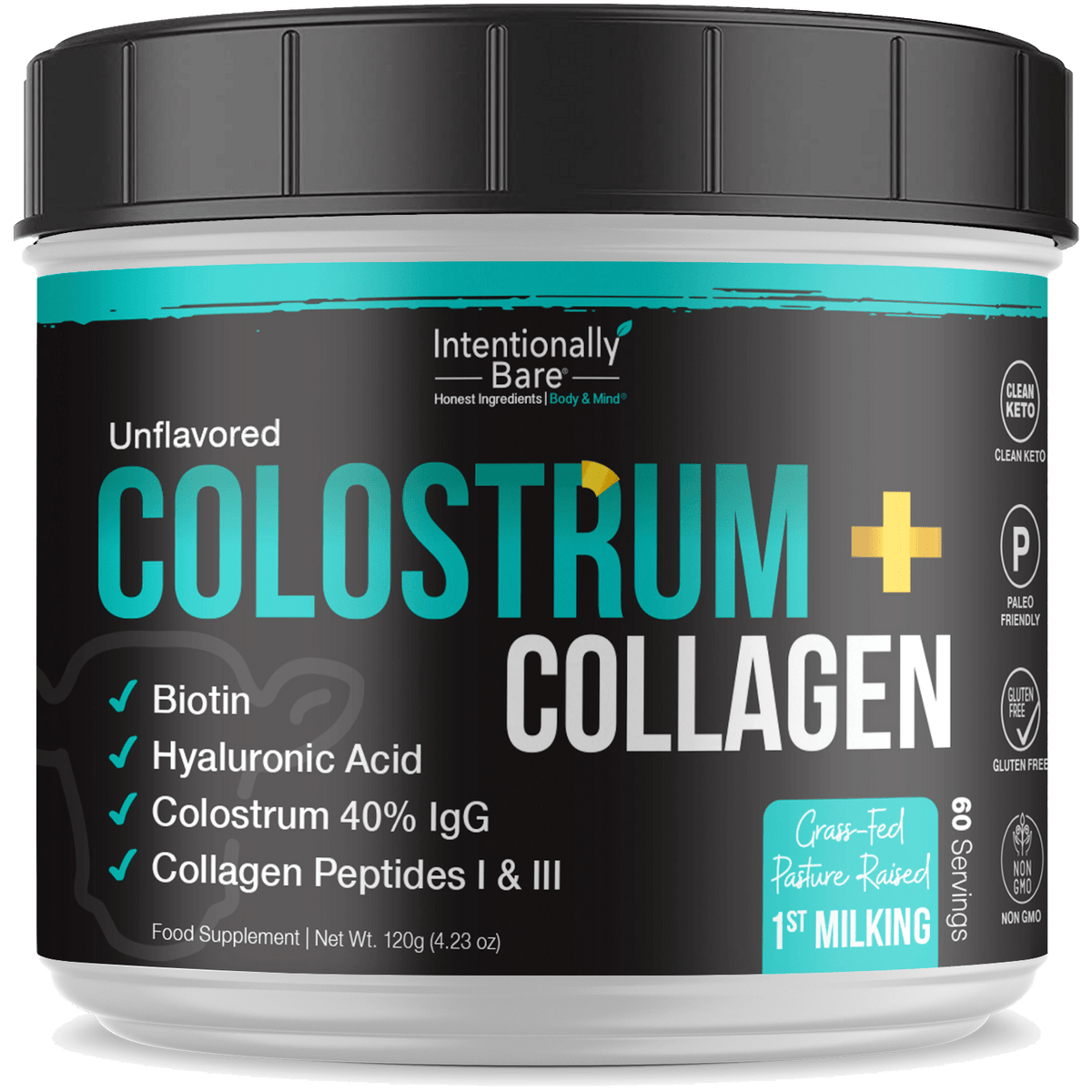 Colostrum and Collagen Powder - 60 Servings Intentionally Bare