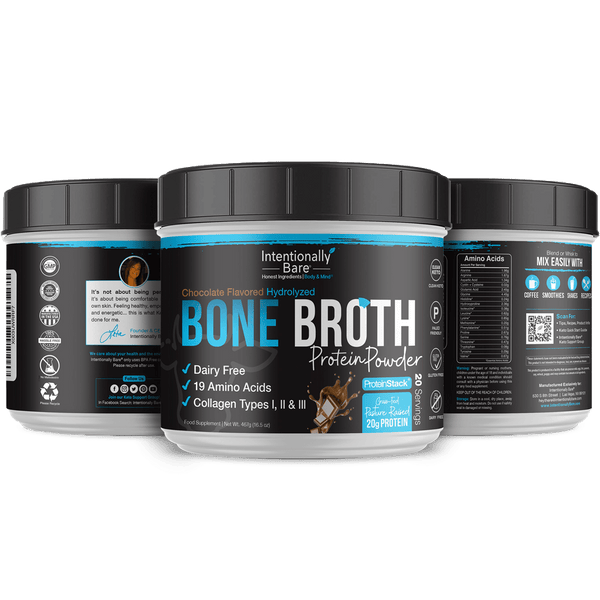 Chocolate bone broth powder Intentionally Bare