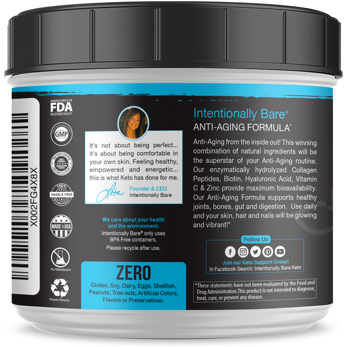 Collagen Peptides Powder Intentionally Bare