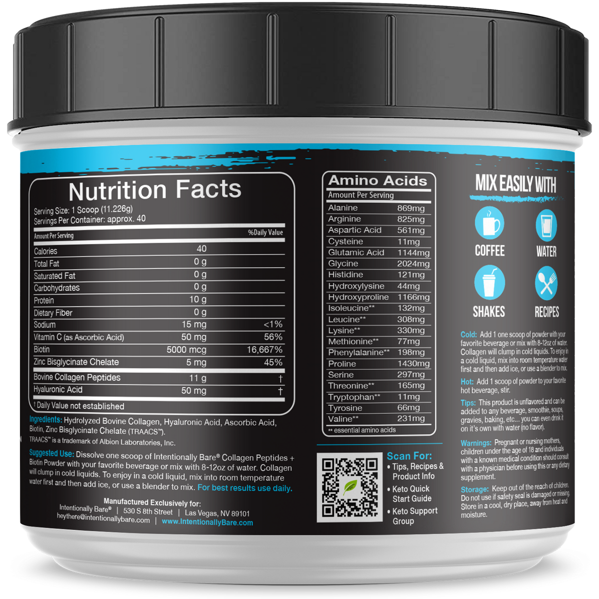 Collagen Peptides Powder Intentionally Bare